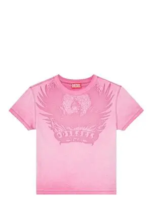 DIESEL® Diesel "Devoré Phoenix" Slim Fit T-Shirt Fuchsia