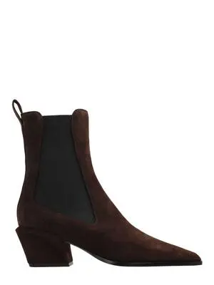 Paris Texas Suede Ankle Boots With Block Heel - Brown