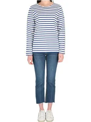 Saint James Horizontal Stripe Long-sleeve T-shirt - Blue