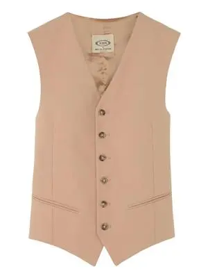 TOD'S Stretch-cotton Vest - Nude