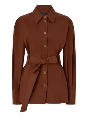 Pinko Cheryl Belted Overshirt - Brown