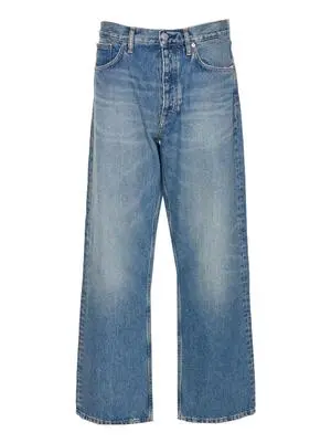 SUNFLOWER Belt Loop Loose Straight Leg Jeans - Blue