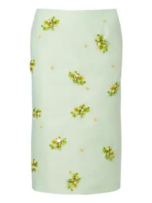 SHUSHU/TONG Sequined Midi Skirt In Mint - Green