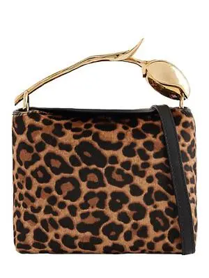 Erdem Mini Bloom Print Pony Hair-leather Top-handle Bag - Leopard