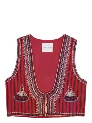 MAISON HOTEL Petra Embroidered Vest - Red