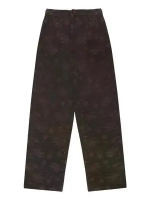 MAISON HOTEL Floral Embroidered Trousers - Black