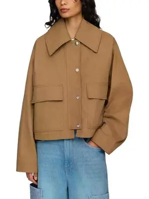 GANNI Flap-pocket Jacket - Neutrals