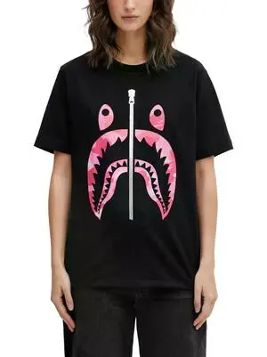 A BATHING APE Shark" Graphic T-shirt - Black