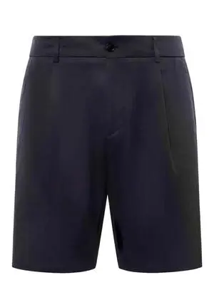 BE ABLE Pleated Elasticated-waist Shorts - Blue