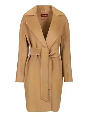Max Mara Belted Single-breasted Coat - Neutrals