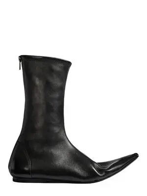 Khaite Marlene Stretch Nappa Leather Mid-calf Boot - Black