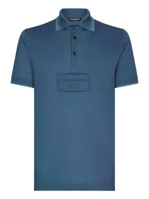 Dolce & Gabbana Embroidered-logo Polo Shirt - Blue