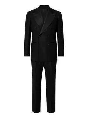 FRANZESE COLLECTION Beckham Satin-lapel Tuxedo Suit - Black
