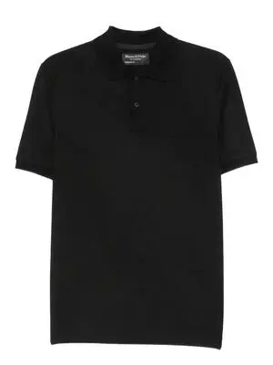 Marc O'polo Logo-embroidered Piqué Polo Shirt - Black