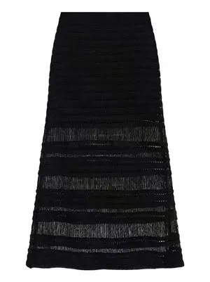 Rag & Bone Crochet-knit Fringed Skirt - Black