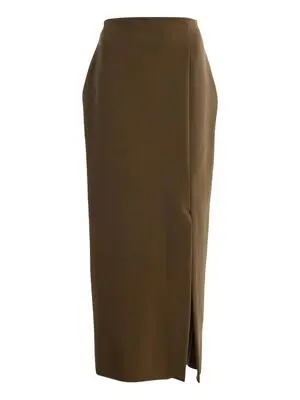 HOUSE OF DAGMAR High-rise Midi Skirt - Olive