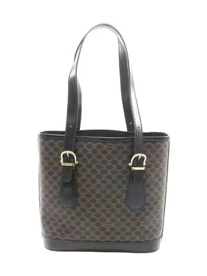Celine Macadam Buckle Shoulder Bag - Black