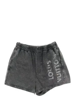 LOUIS VUITTON Logo Print Shorts - Grey