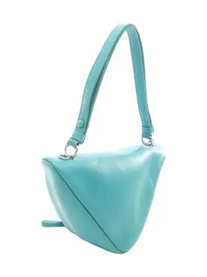 Prada Triangle Leather Two-way Handbag - Blue