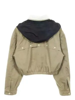 Miu Miu 2010s Limestone Cropped Blouson Jacket - Neutrals