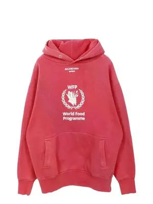 Balenciaga Logo Print Hoodie - Red