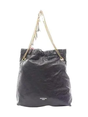 Balenciaga 2000s Crush Charm Chain Shoulder Bag - Black