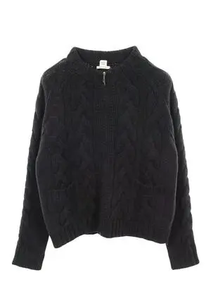 Hermès Cable-knit Zip-up Cardigan - Blue