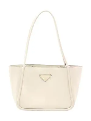 Prada Grained Leather Tote Bag - Neutrals