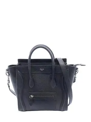 Celine Nano Luggage Two-way Leather Tote Bag - Black