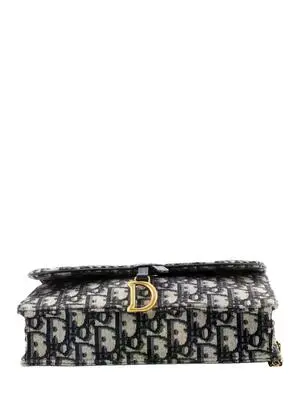 Dior Saddle Pouch Wallet On Chain - Blue