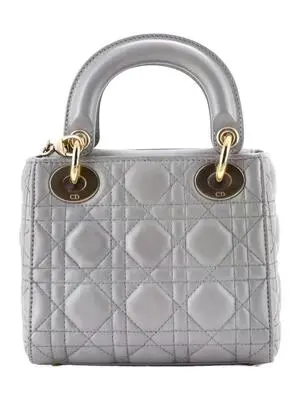 Dior Lady Dior Chain Bag Mini Satchel Grey