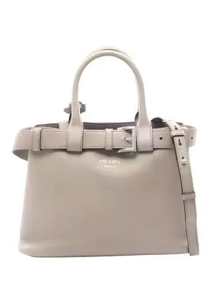 Prada Medium Leather Tote Bag - Neutrals