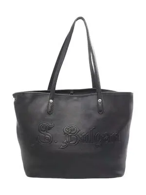 BVLGARI 2000s Collezioni Leather Tote Bag - Black
