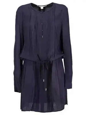 Diane Von Furstenberg Pleated Drawstring Mini Dress - Blue