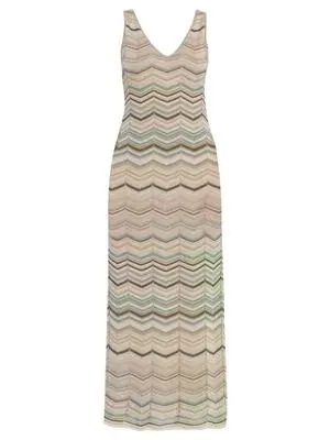 NENETTE Texas Chevron-knit Maxi Dress - Neutrals