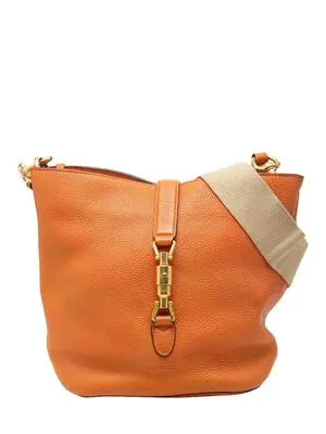 Gucci Grained Calfskin Soft Jackie Bucket Bag - Orange