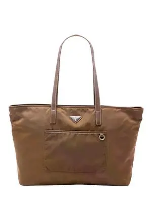 Prada Tessuto Pocket Tote Bag - Brown