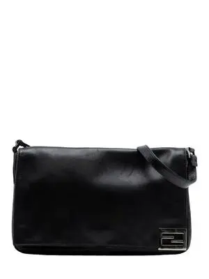 Fendi Calfskin Ff Shoulder Bag - Black