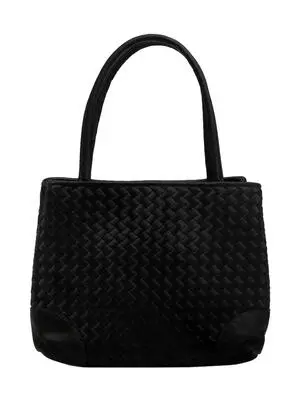 Bottega Veneta Mini Satin Intrecciato Tote Bag - Black