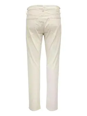 Ag Off-white Cotton Twill Trousers - Neutrals