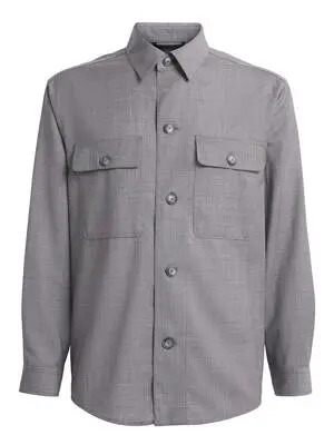BOSS Linen-blend Overshirt - Grey