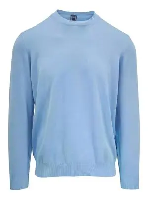 Fedeli Knitted Crew Neck Sweater - Blue