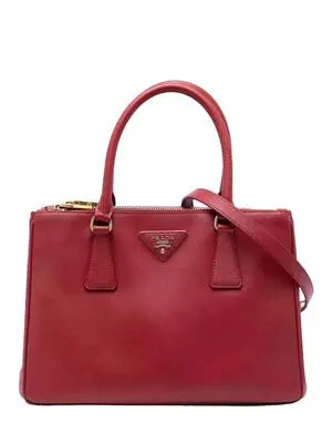 Prada Prada Saffiano Lux Galleria Double Zip Satchel Red