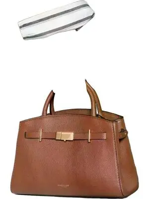 DEMELLIER Small Hudson Grained-leather Tote Bag - Brown