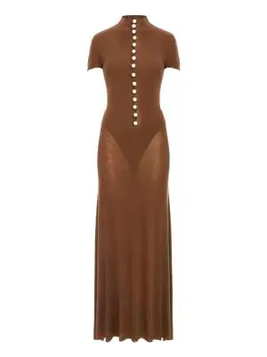 MANURI Embellished Cut-out Maxi Dress - Brown