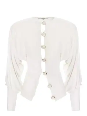 MANURI Aura Button-fastening Top - Neutrals