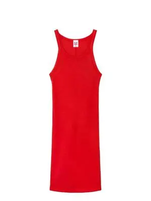RE/DONE Ribbed Knit Mini Dress - Red