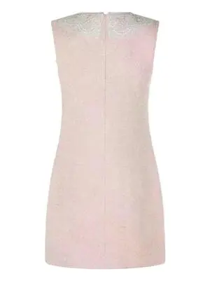 SELF-PORTRAIT Bouclé Lace-collar Mini Dress - Pink