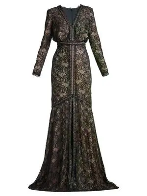 Tadashi Shoji Carelli Lace Maxi Dress - Black