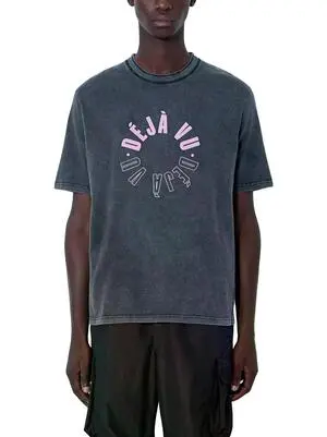 ACHM Graphic-print Cotton T-shirt - Grey